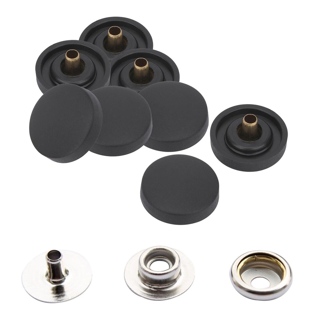 15mm Press Studs Snap Fasteners Plastic Cap With Silver Metal Back ...