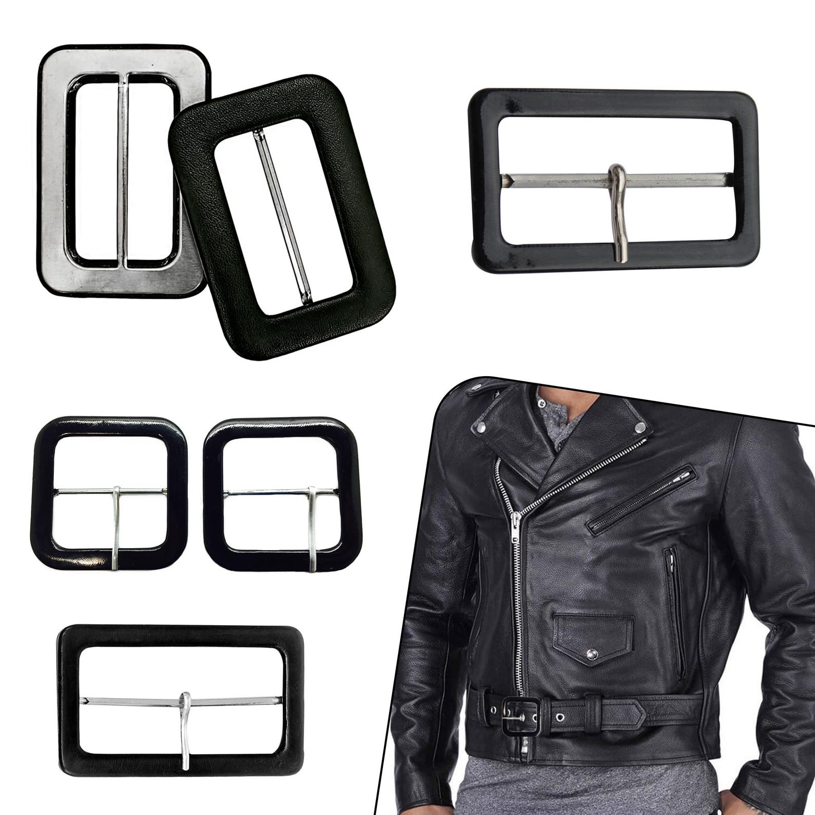 Black Belt Covered Buckles PVC Fashion Clasps With a Bar for Sewing ...