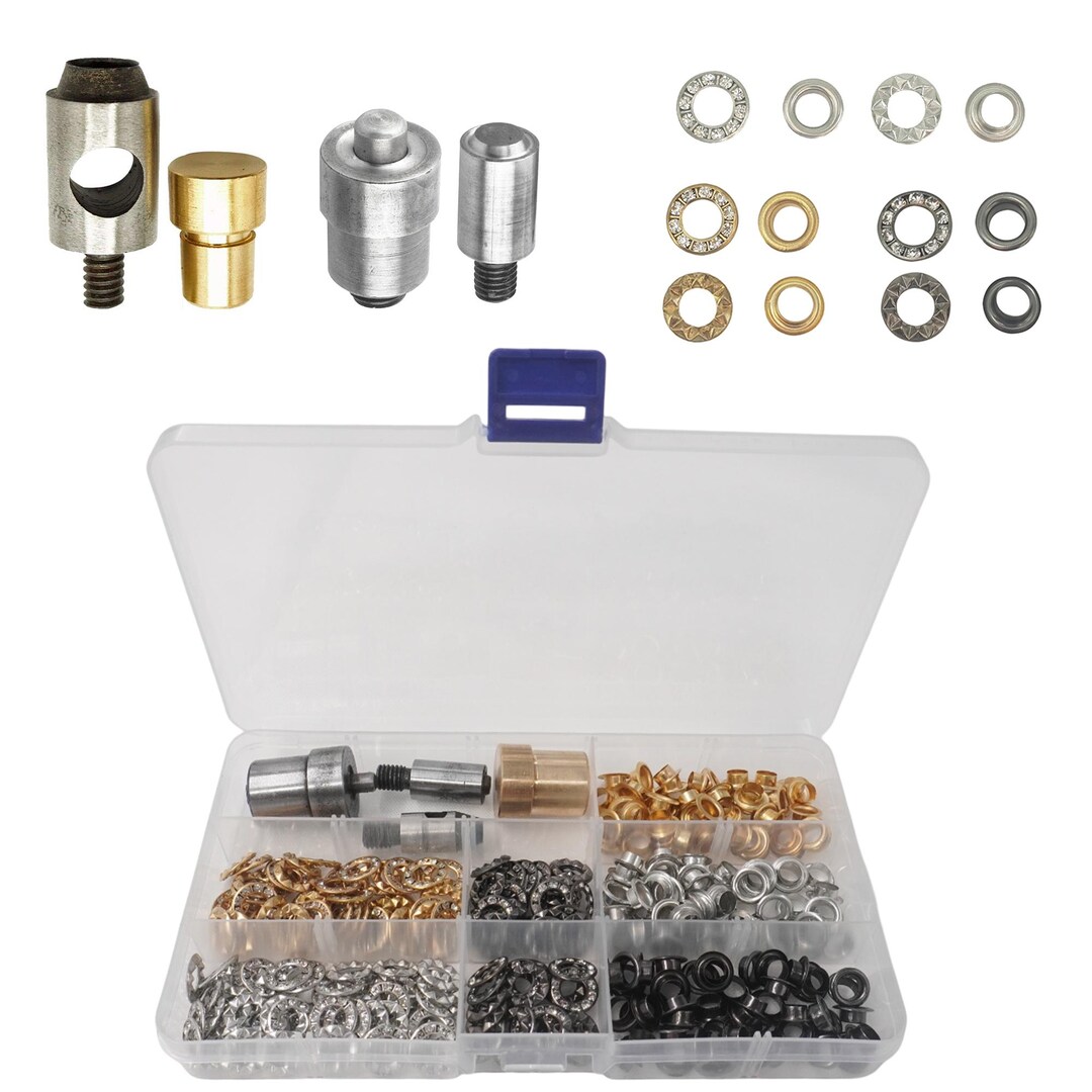 6mm Eyelets and Grommet Kit, Diamante Eyelet Tool Set With Fixing Dies ...