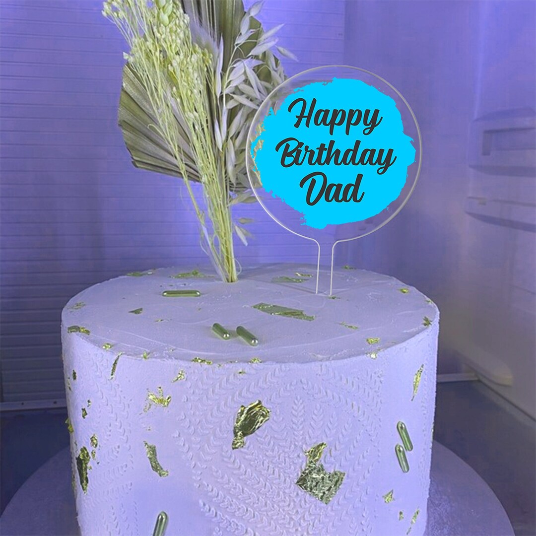 Personalised Clear Acrylic Cake Topper Happy Birthday / Elegant Cake ...