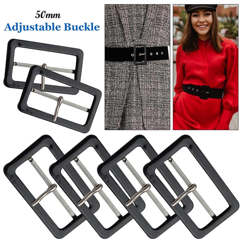 Black Belt Covered Buckles PVC Fashion Clasps With a Bar for Sewing ...