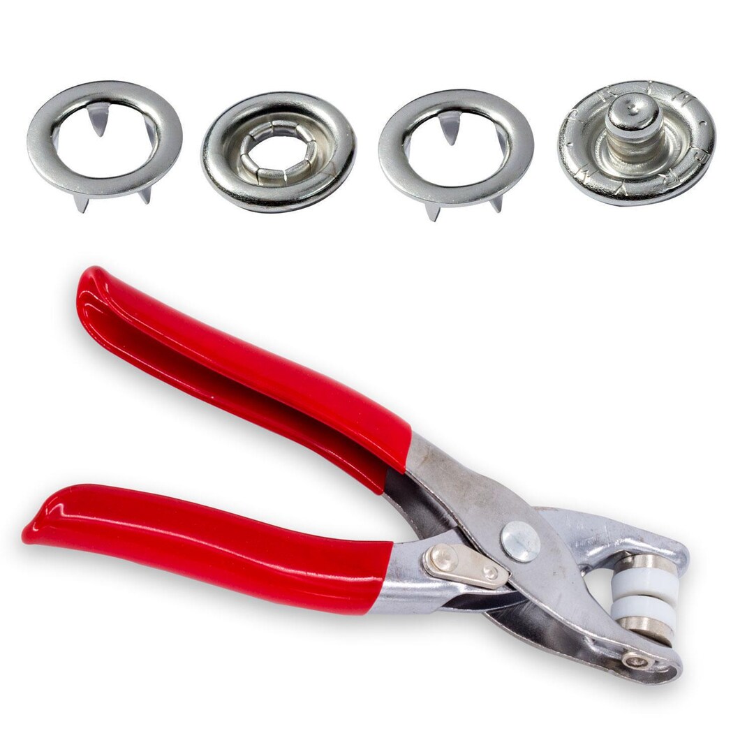 PRYM Snap Poppers Fastener Silver Prong Ring Press Studs Buttons With ...