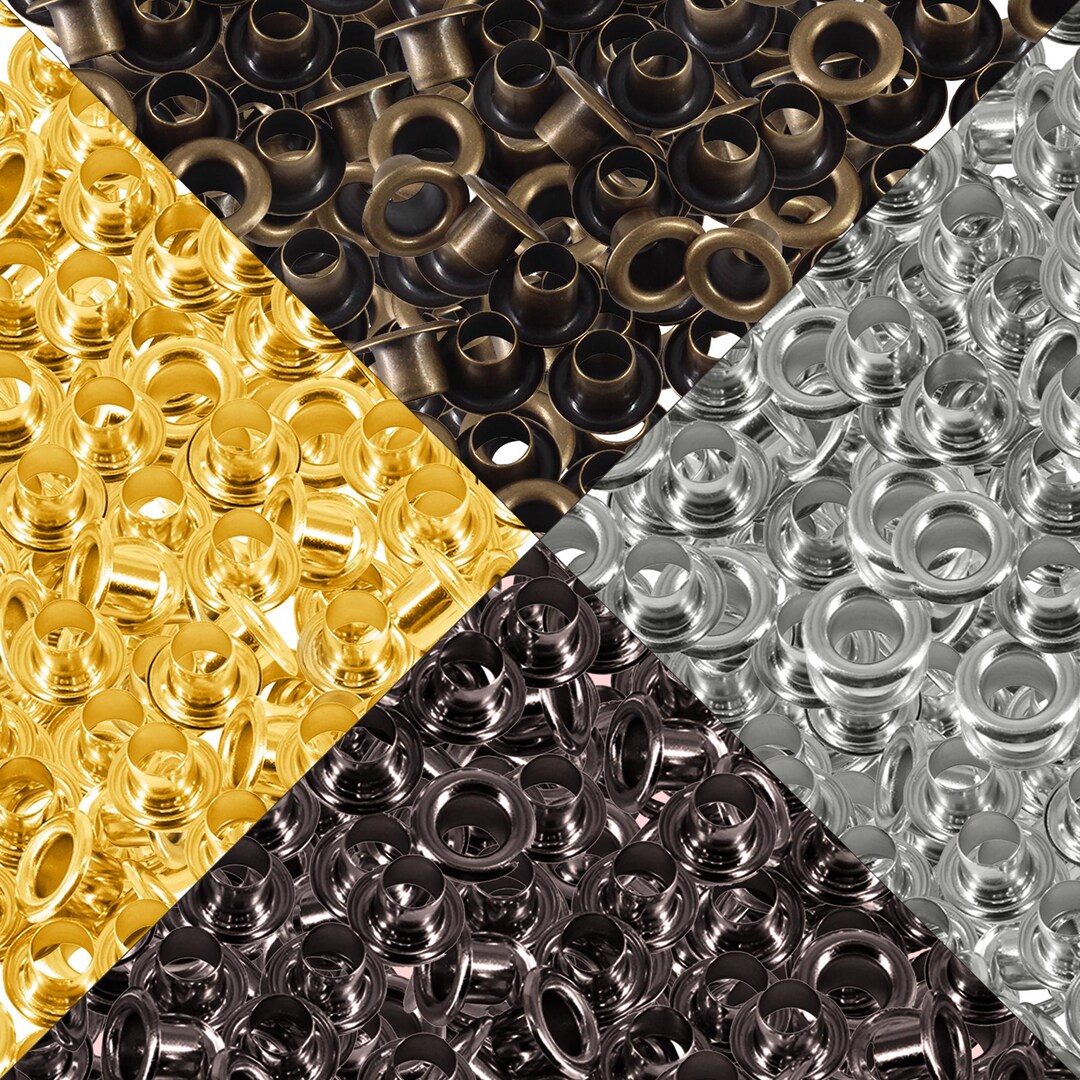 100pcs Brass Long Barrel Eyelets With Washers: DIY Leather Craft ...