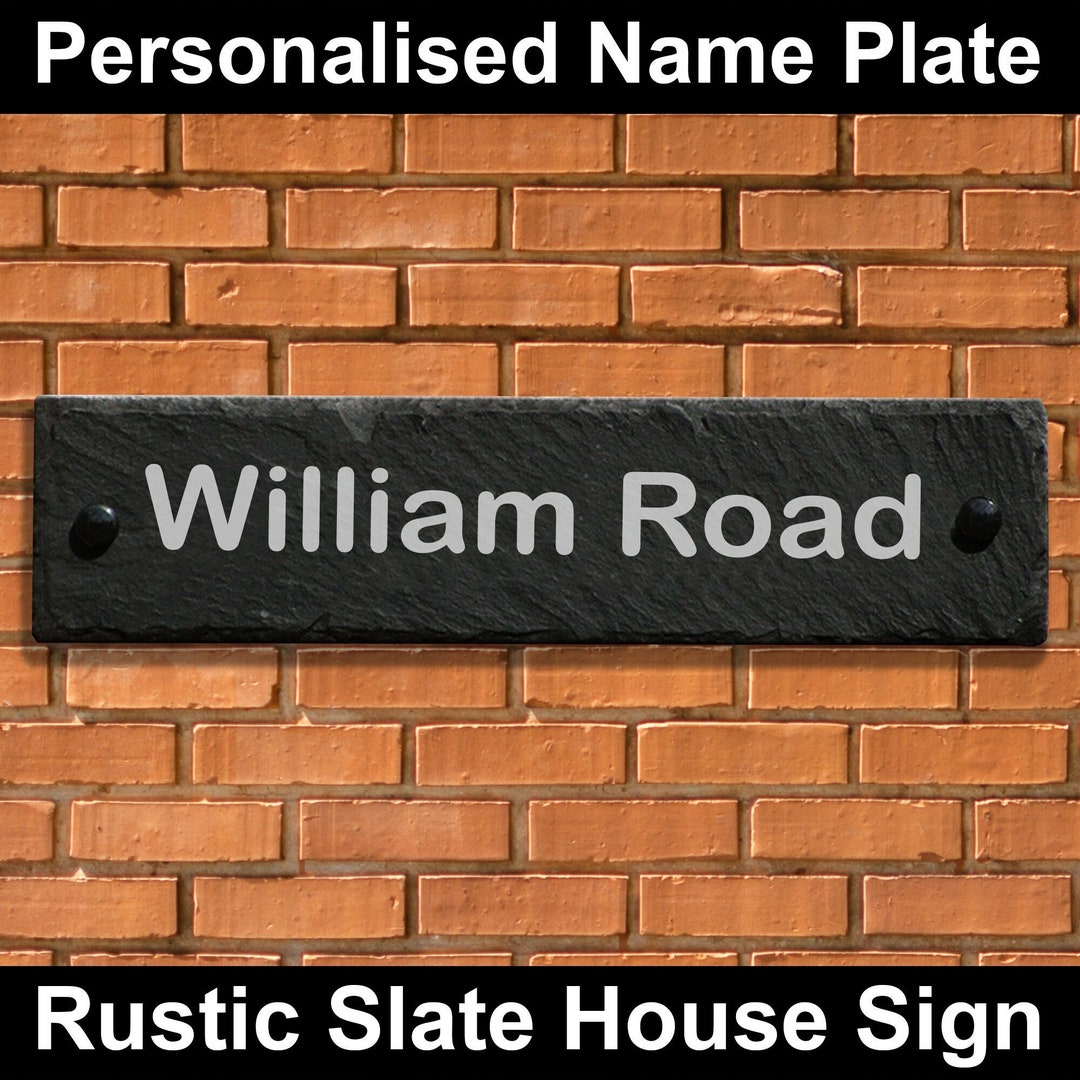 Rustic Slate Door Sign Slate Gate Sign Plaque Home Name Sign ...
