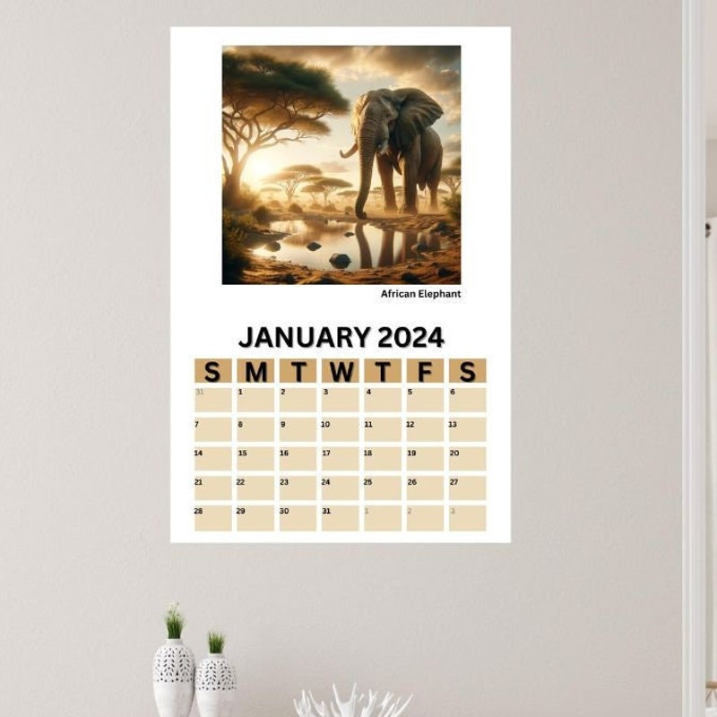 Elephant Calendar - Etsy