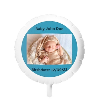 Customizable Baby Birth Announcement Balloon Mylar Helium Balloon ...