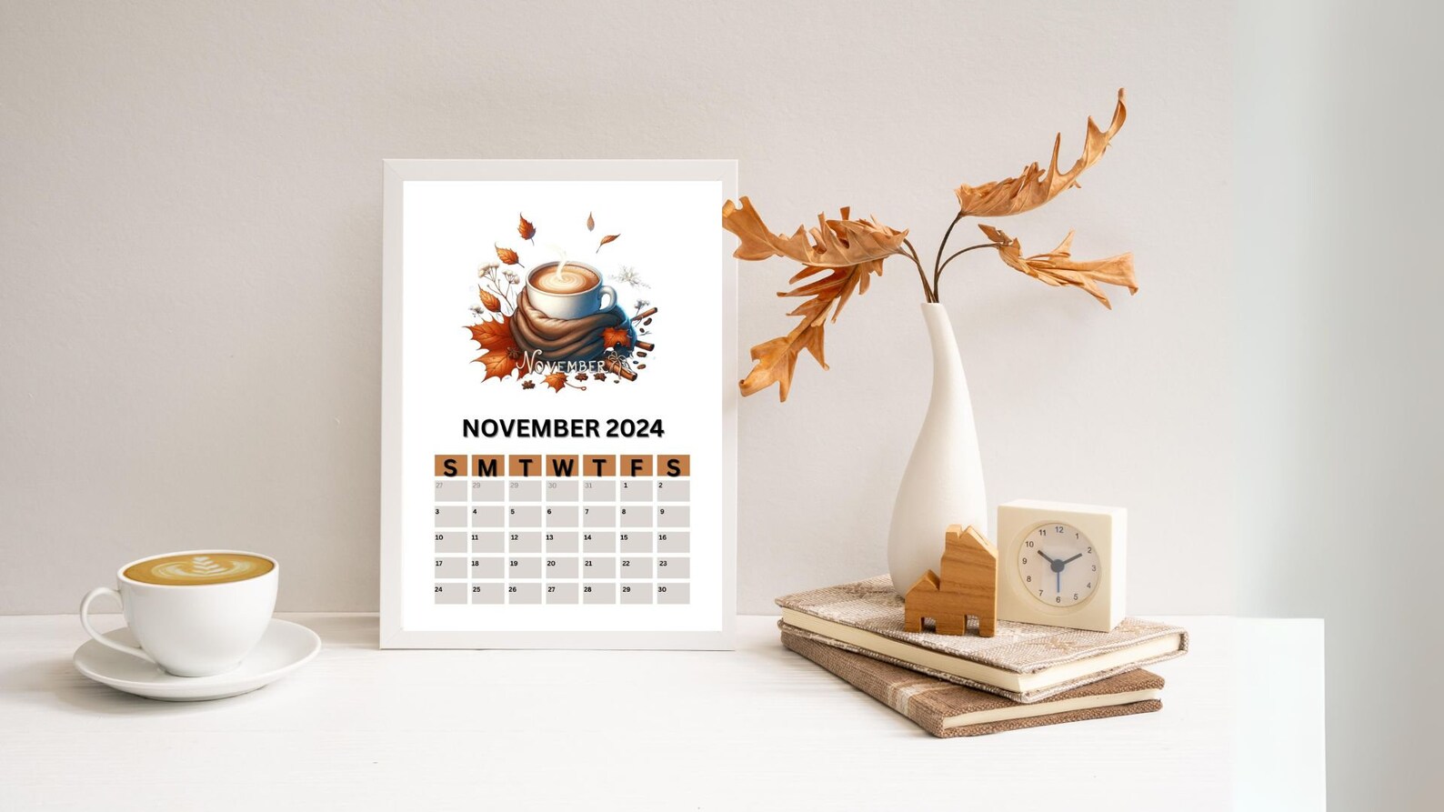 Coffee Lover's Cartoon Calendar 2024 - Printable Calendar for Coffee ...