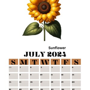 Printable 2024 Calendar Botanical Art Print Botanical Wall Art ...