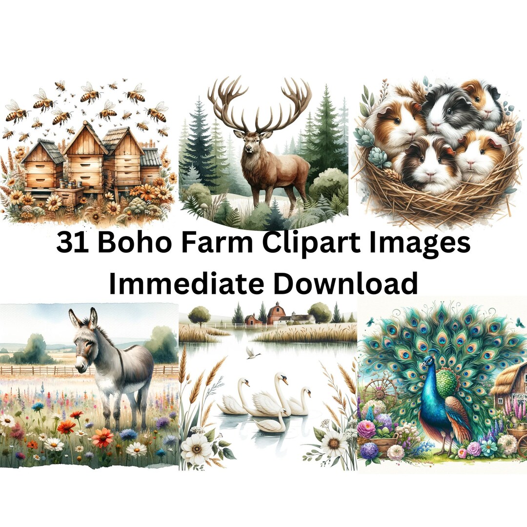 Artful Boho Farm Wallart Printables - Etsy