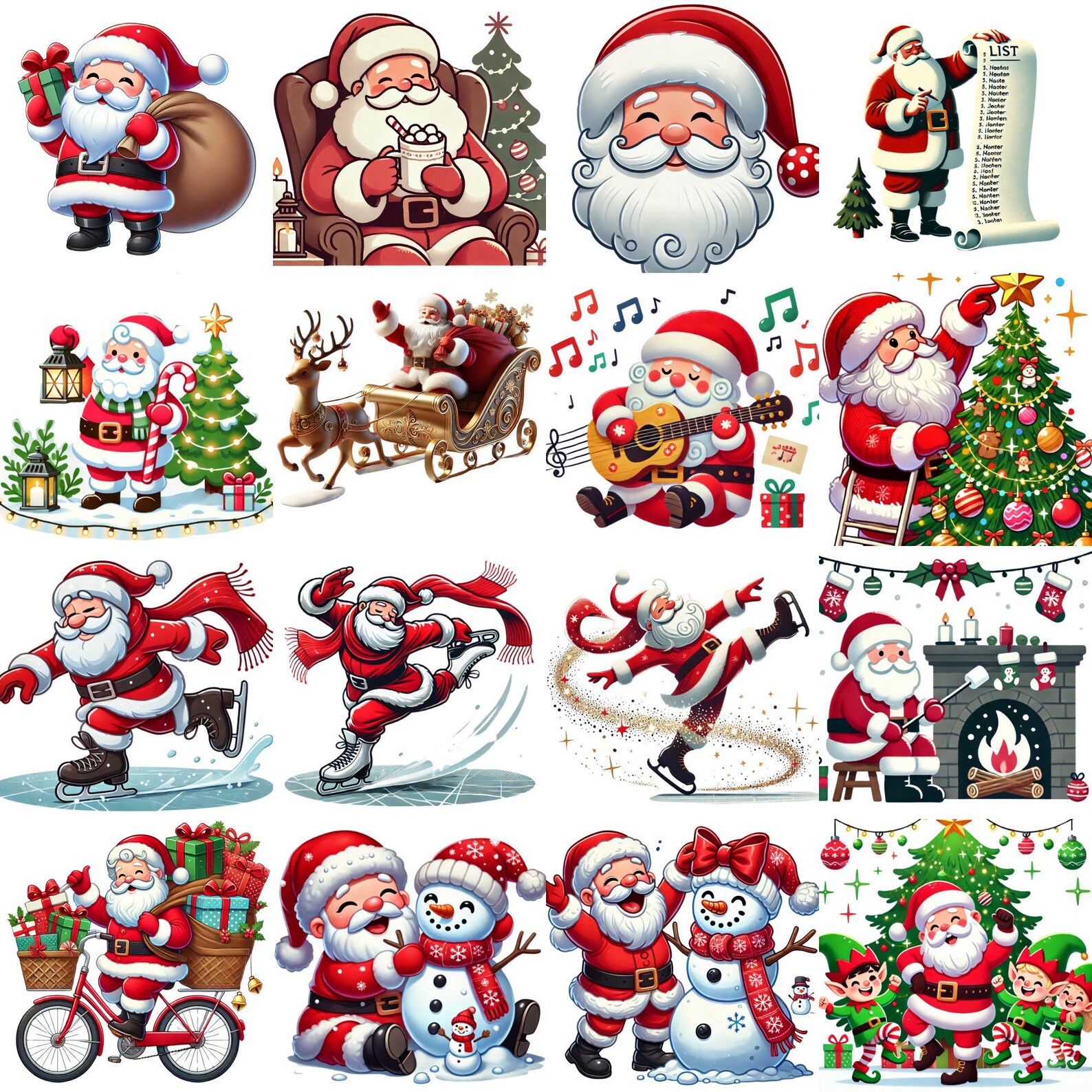 Father Christmas Clipart Bundle for Christmas Gifts Stocking Stuffers ...