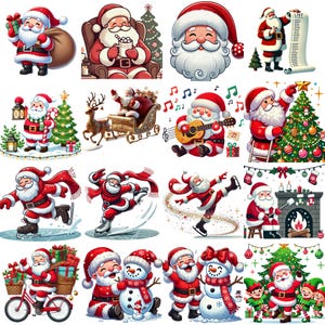 Father Christmas Clipart Bundle for Christmas Gifts Stocking Stuffers ...