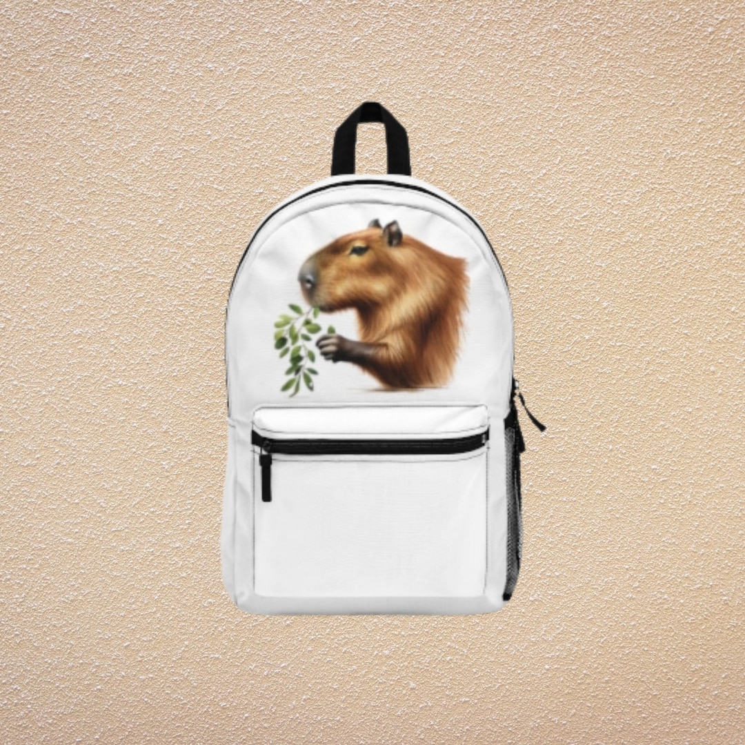 Cute Capybara Eating Artful Backpack Gift for Animallover Aesthetic ...