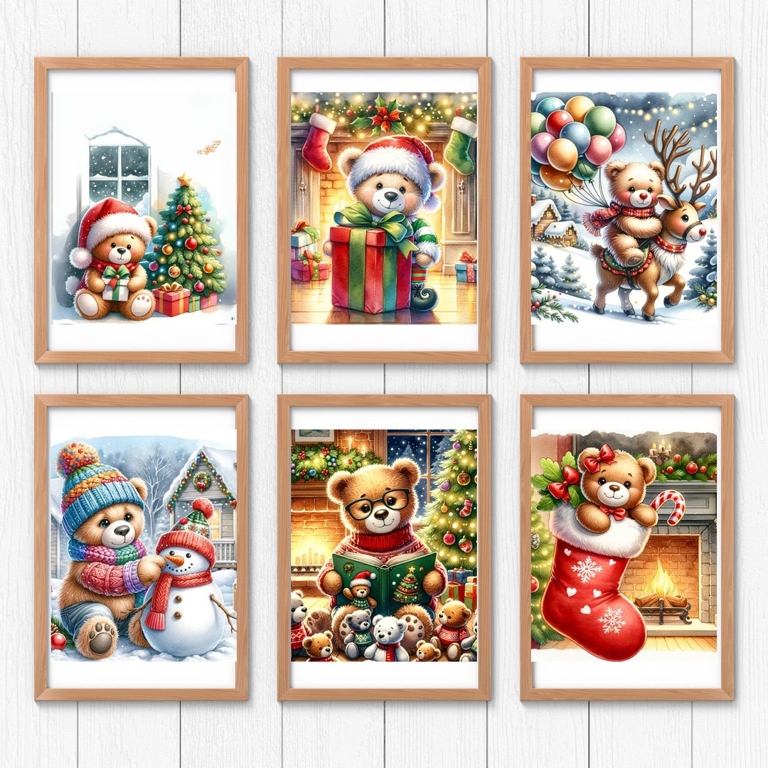 Plush Teddy Christmas PNG Printables Christmas Teddy Bear for Girls and ...