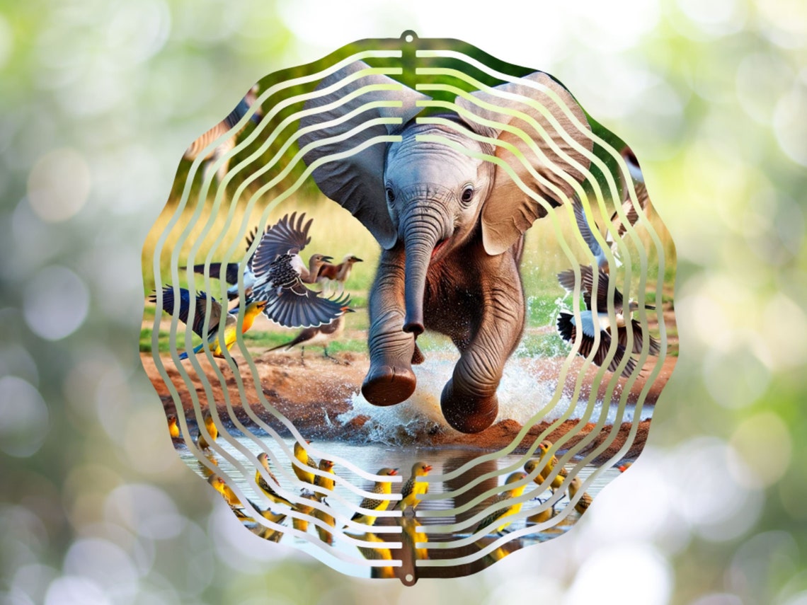 Artful Elephant Windspinners PNG Garden Decor Printable Art Digital ...