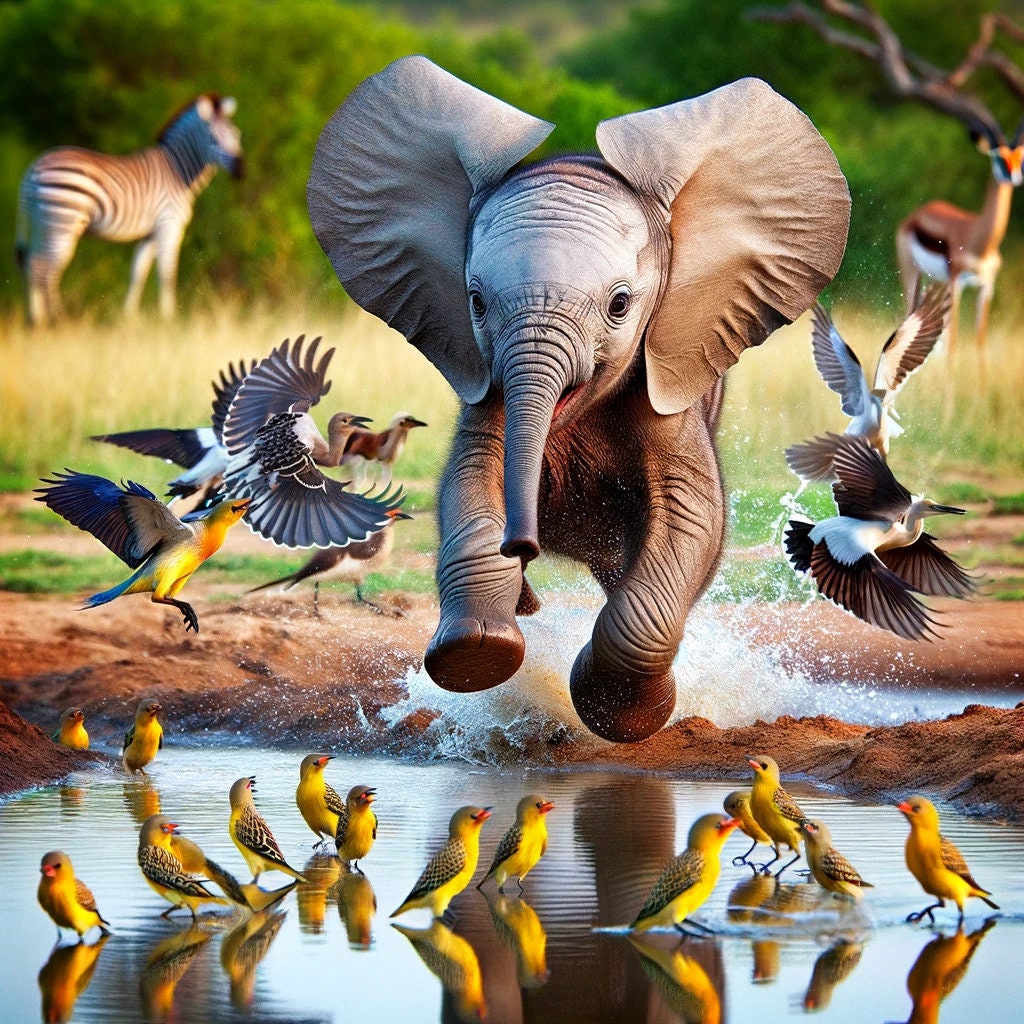 Elephant Calendar 2024 Art Calendar Printable Vertical A4 Color Wall ...