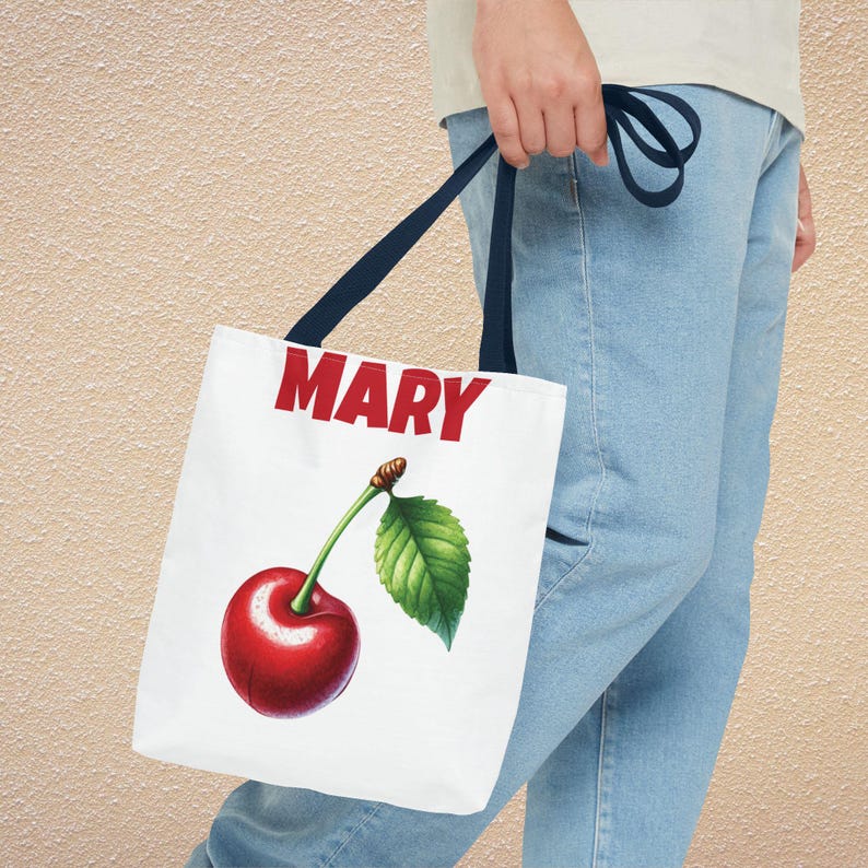 Personalized Cherry Tote Bag Fruit Tote Bag Personalized Gift for Her ...