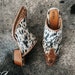 Western Leather Tooled Mules With Cowhide - Etsy