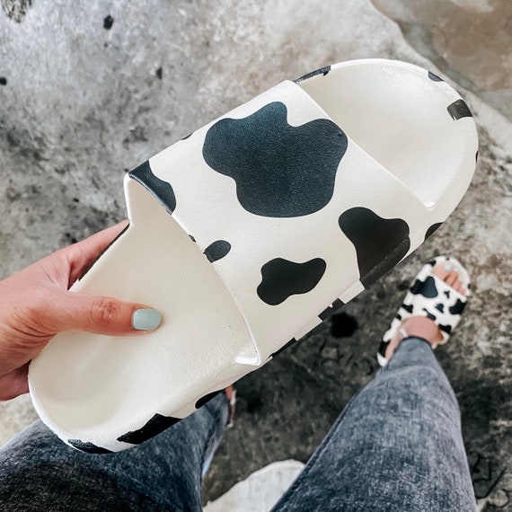 Cow Print Slides - Etsy