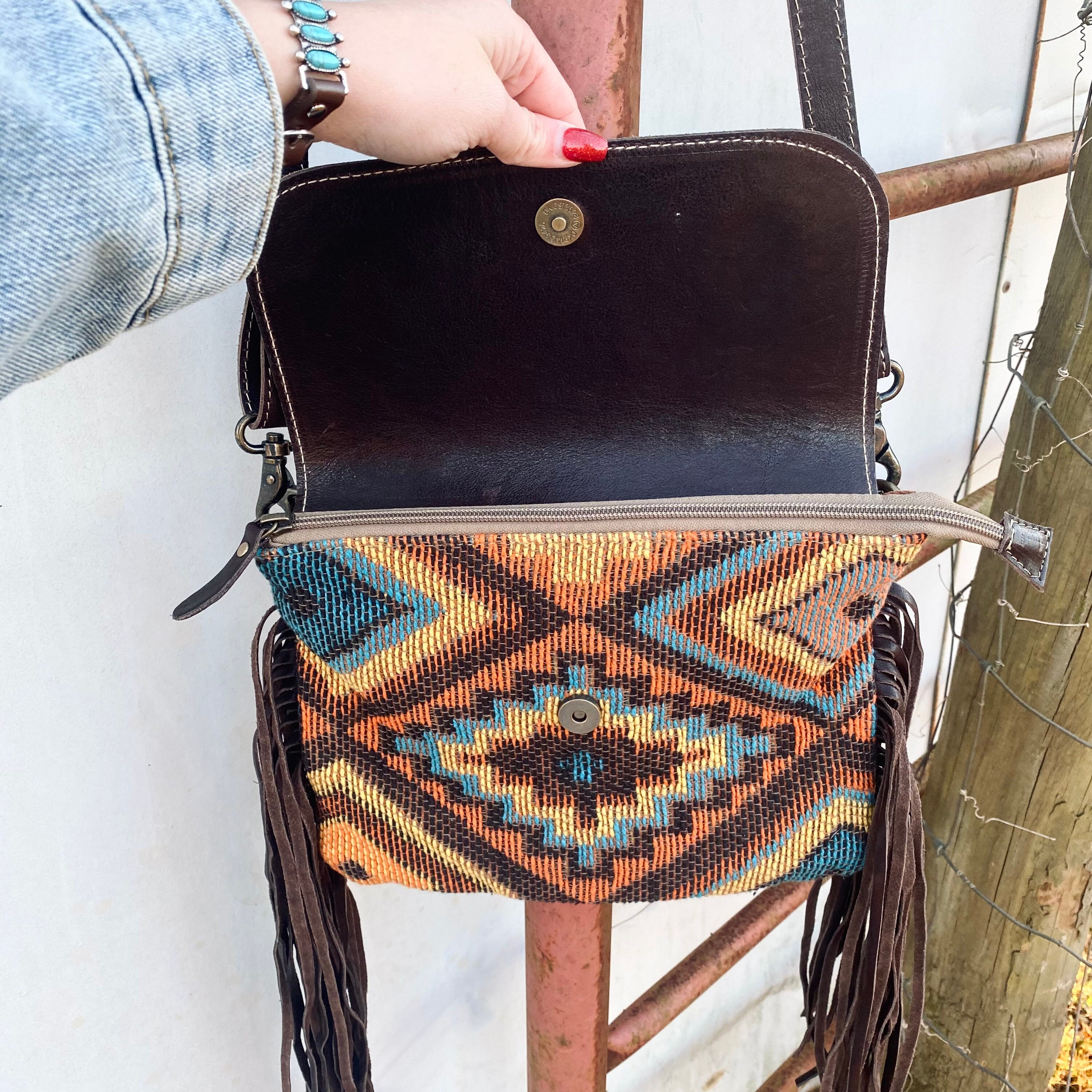 Leather Tassel Saddle Blanket Crossbody Bag - Etsy