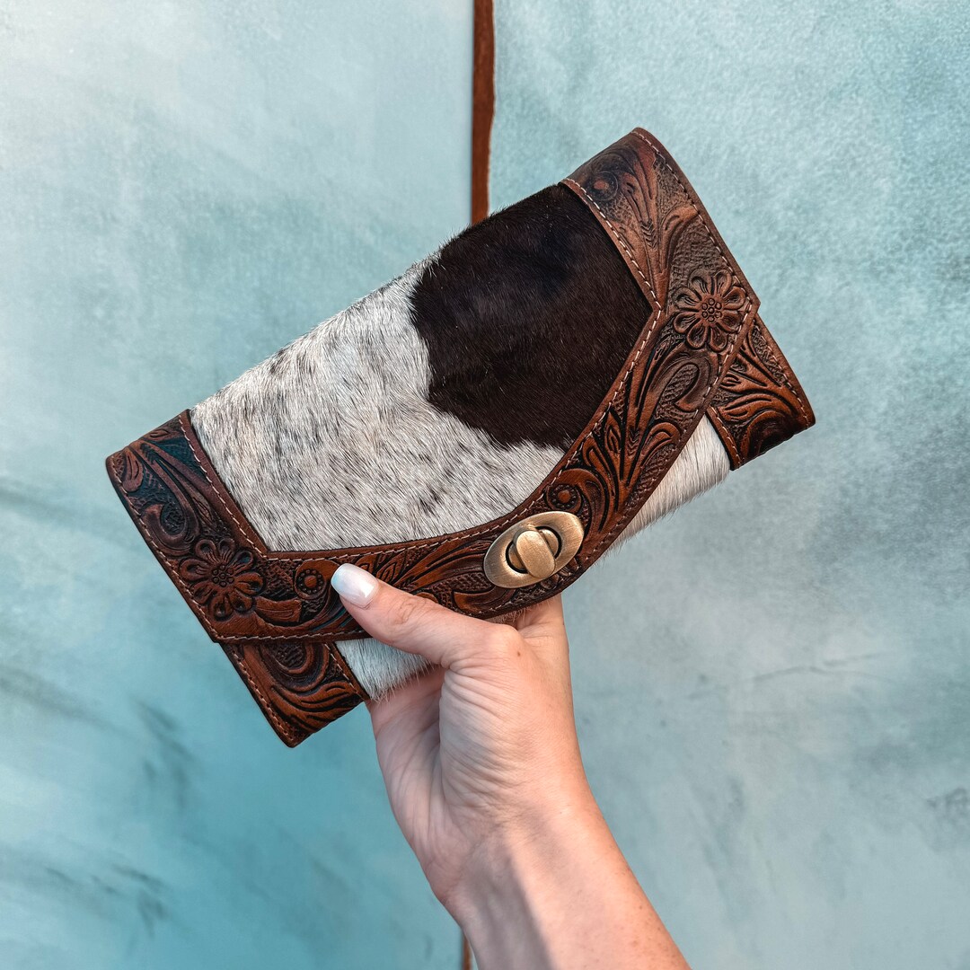 Genuine Leather Cowhide Wallet - Etsy