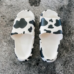 Cow Print Slides - Etsy