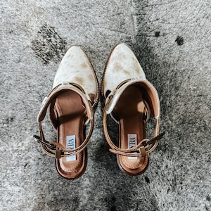 Tooled Leather and Cowhide Heels - Etsy