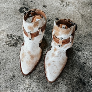 Tooled Leather and Cowhide Heels - Etsy