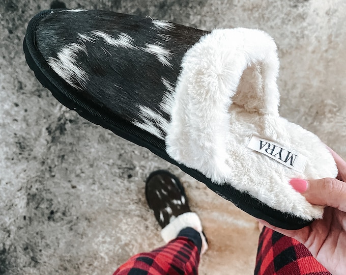 Black Holy Cow Slippers - Comfy Cow Print Slippers #2 - Etsy