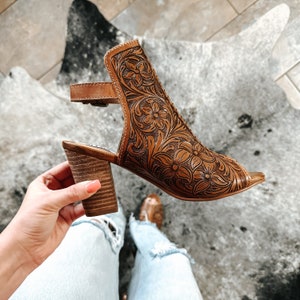 Western Tooled Heels - Etsy