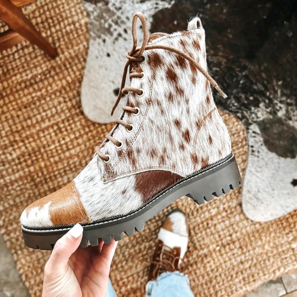 Cowhide Boots - Etsy