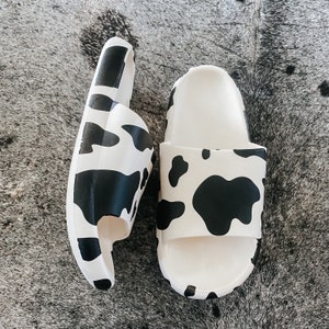 Cow Print Slides - Etsy