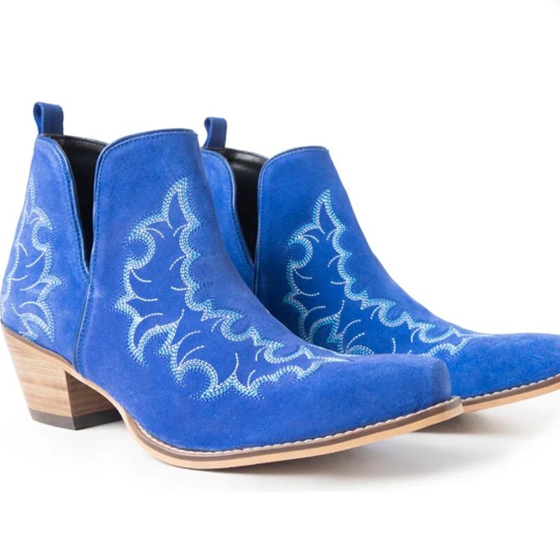 Blue Suede Boots - Etsy