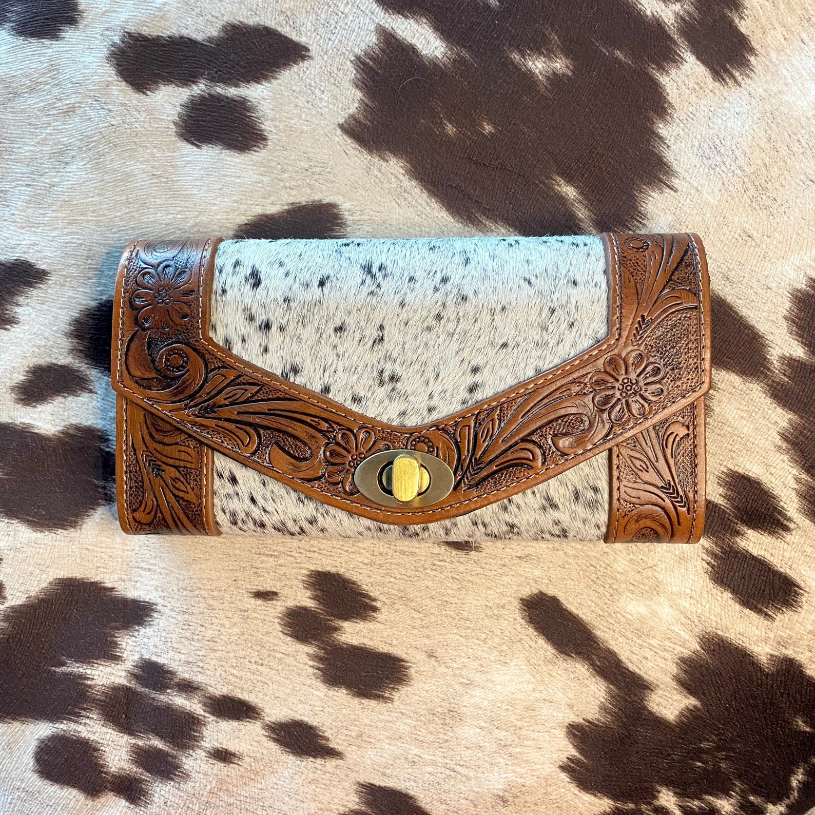 Genuine Leather Cowhide Wallet - Etsy