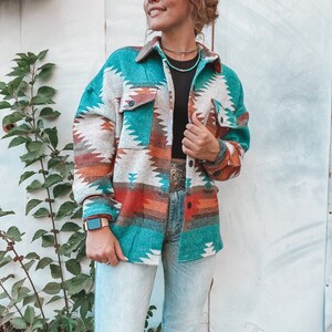 Western Aztec Shacket - Etsy