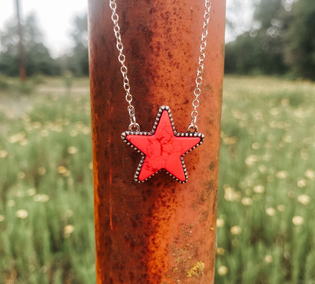 Pink Star Necklace - Etsy