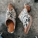 Western Leather Tooled Mules With Cowhide - Etsy