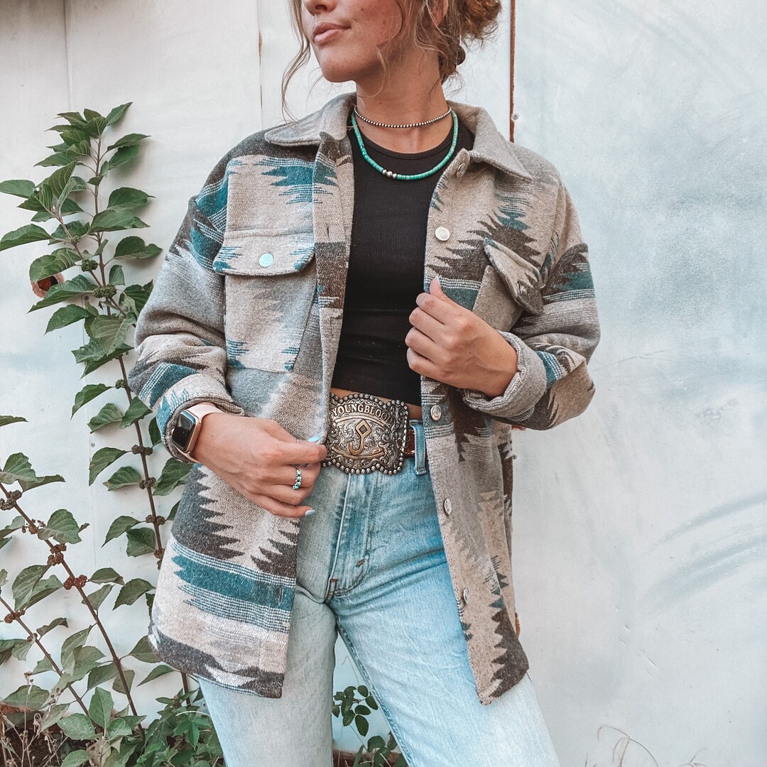 Western Aztec Shacket - Etsy