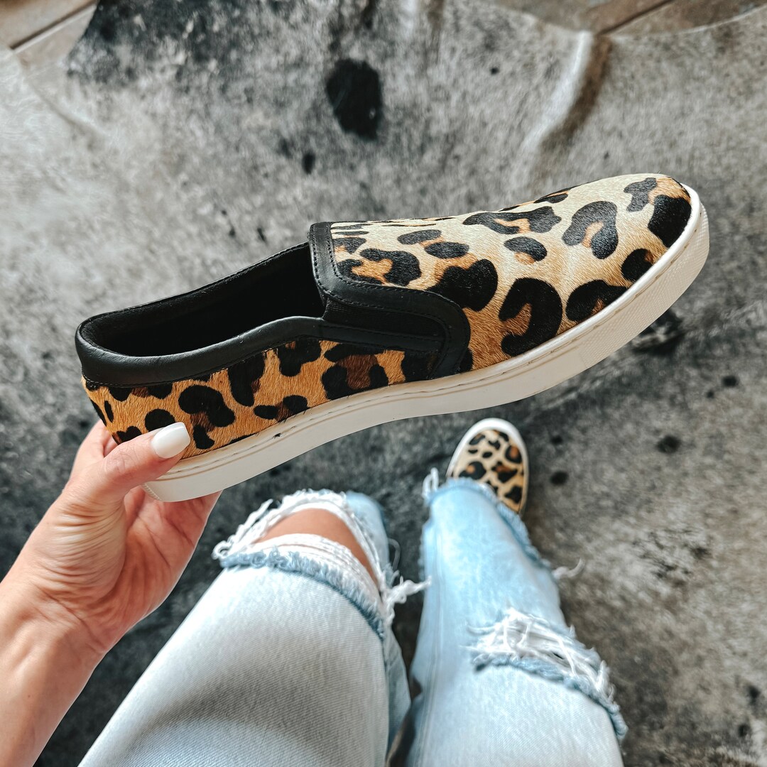 Western Cowhide Leopard Print Shoes - Etsy