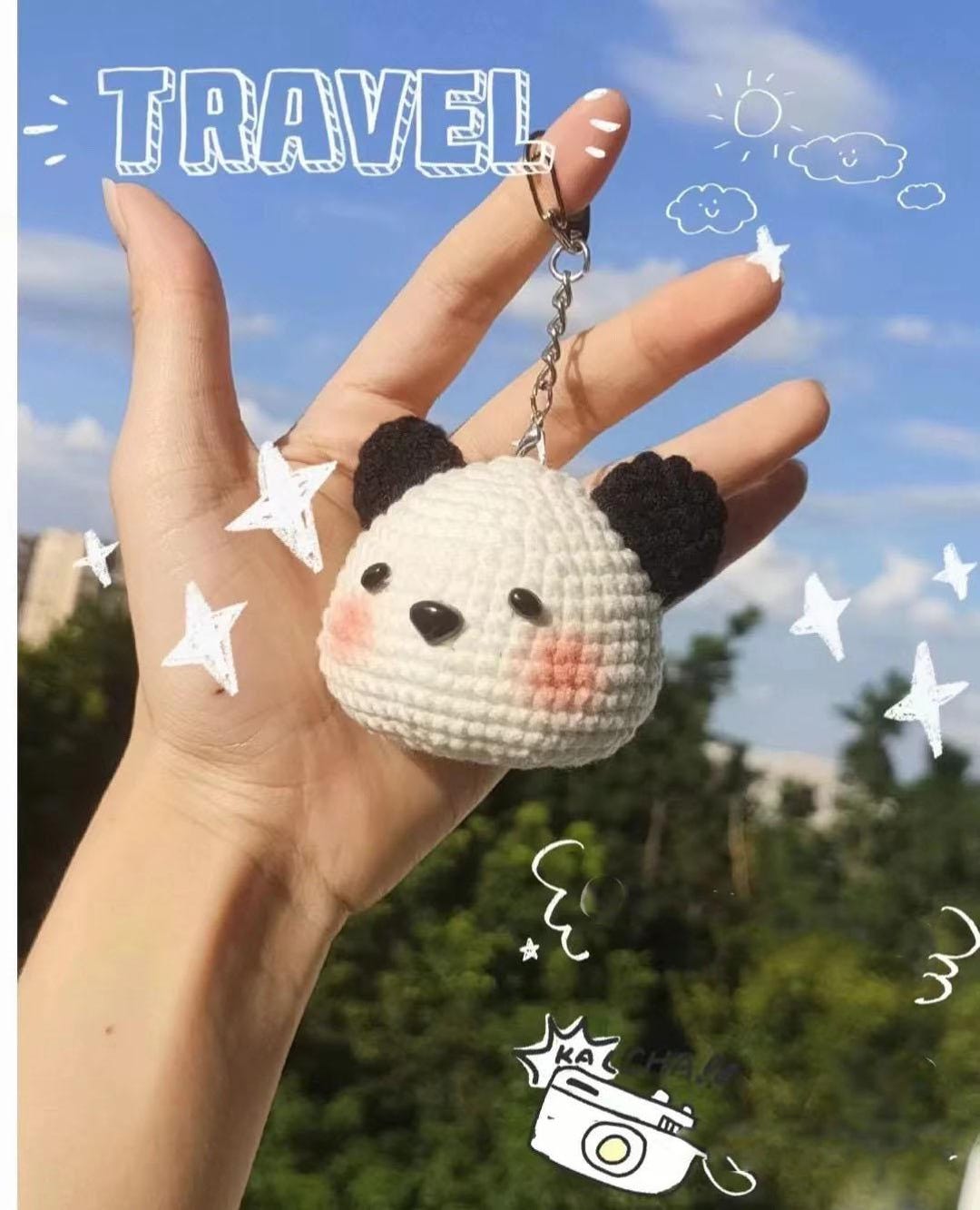 Crochet Panda Keychain, Crochet Keychain, Panda Key Chain, Crochet ...