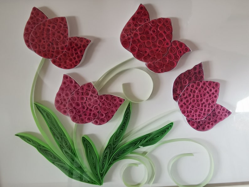 A4 Framed 3D Quilling Paper Flowers Wall Art Gift quilling - Etsy