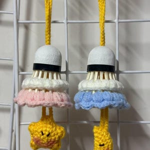 Crochet Badminton Keychain,crochet Shuttlecock Keychain,couple Keychain ...
