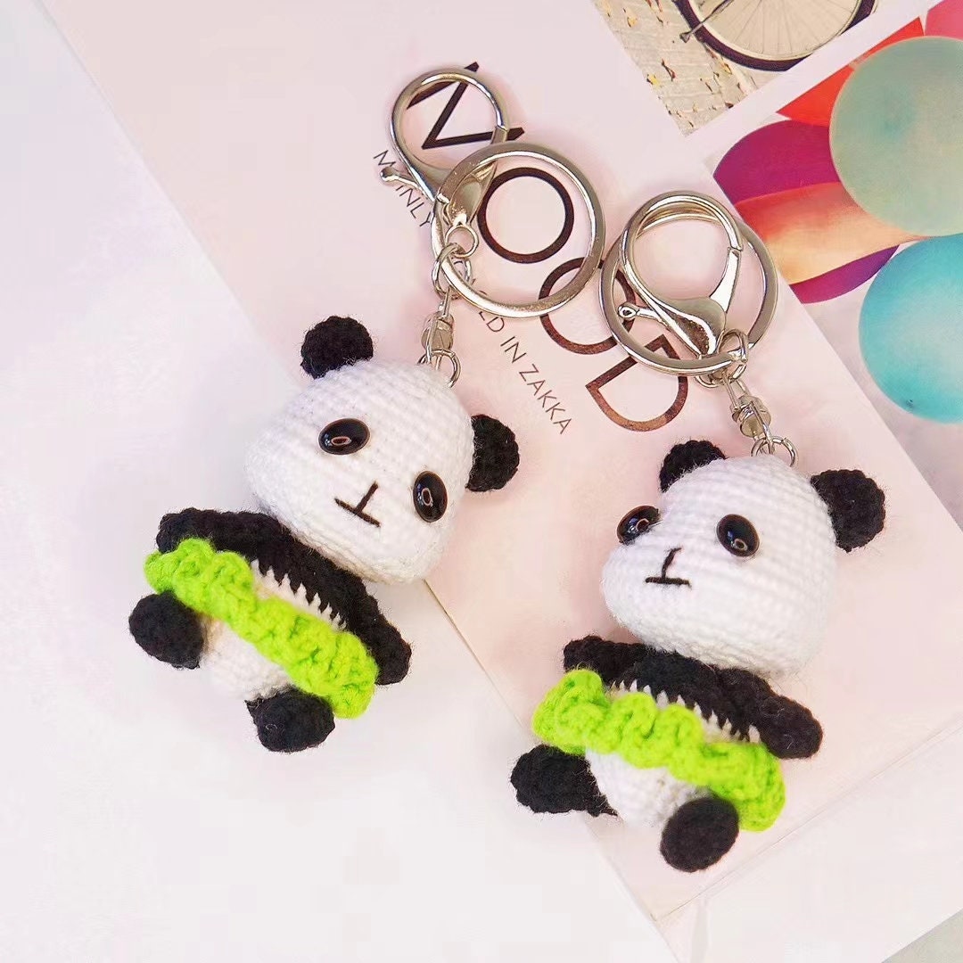 Crochet Animal Keychain, Crochet Panda Keychain, Panda Key Chain ...