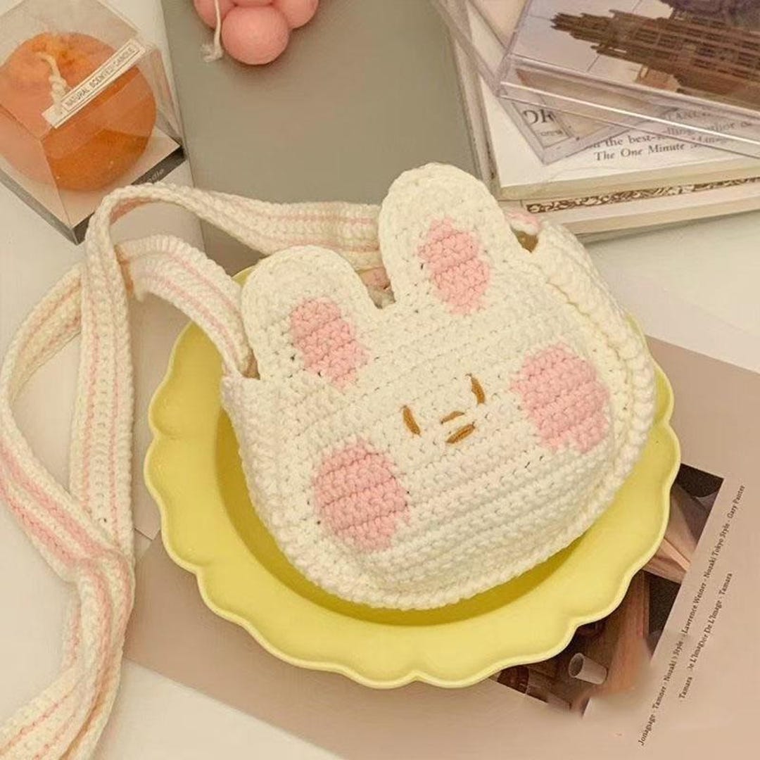 Handmade Rabbit Pouch,crochet Rabbit Bag,rabbit Crossbody Bag,rabbit ...
