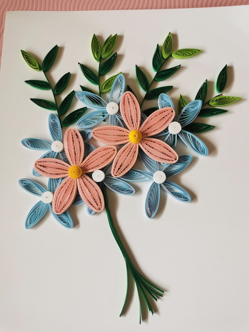 A4 Framed 3D Quilling Paper Flowers Wall Art Gift quilling | Etsy