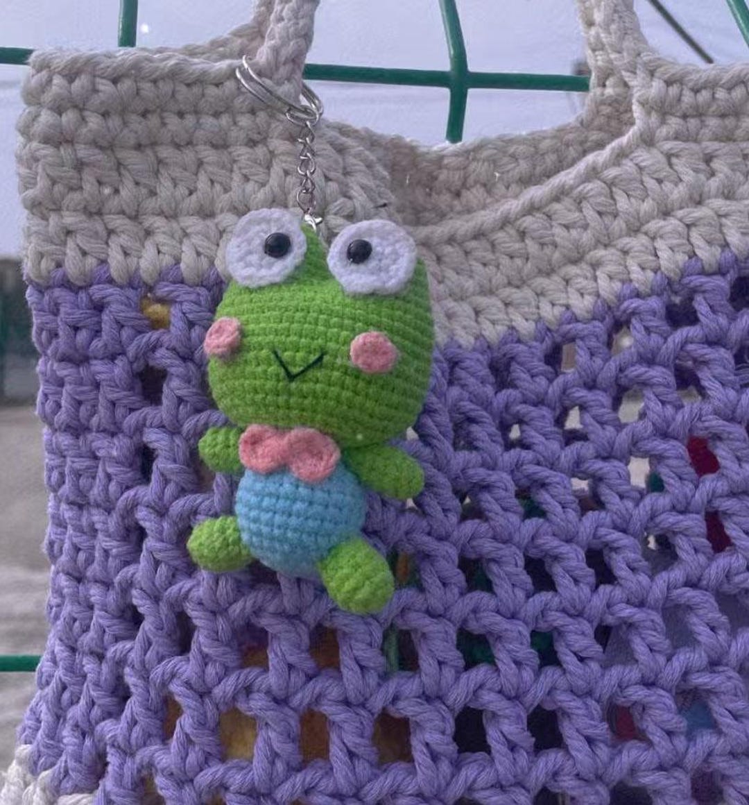 Crochet Frog Keychain, Crochet Frog, Frog Keychain, Crochet Bag Pendant ...