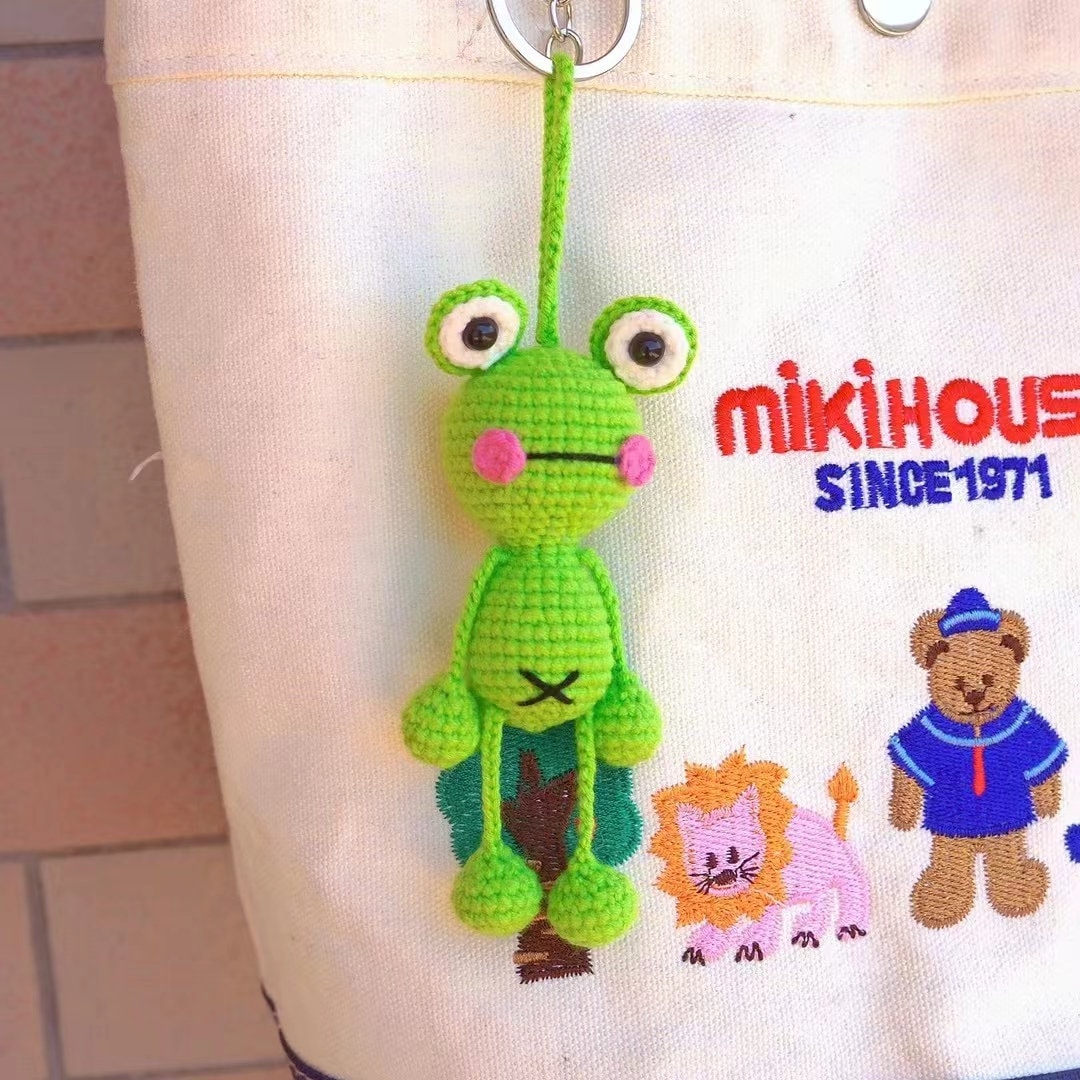Crochet Animal Keychain,crochet Frog Keychain,frog Keychain, Crochet ...