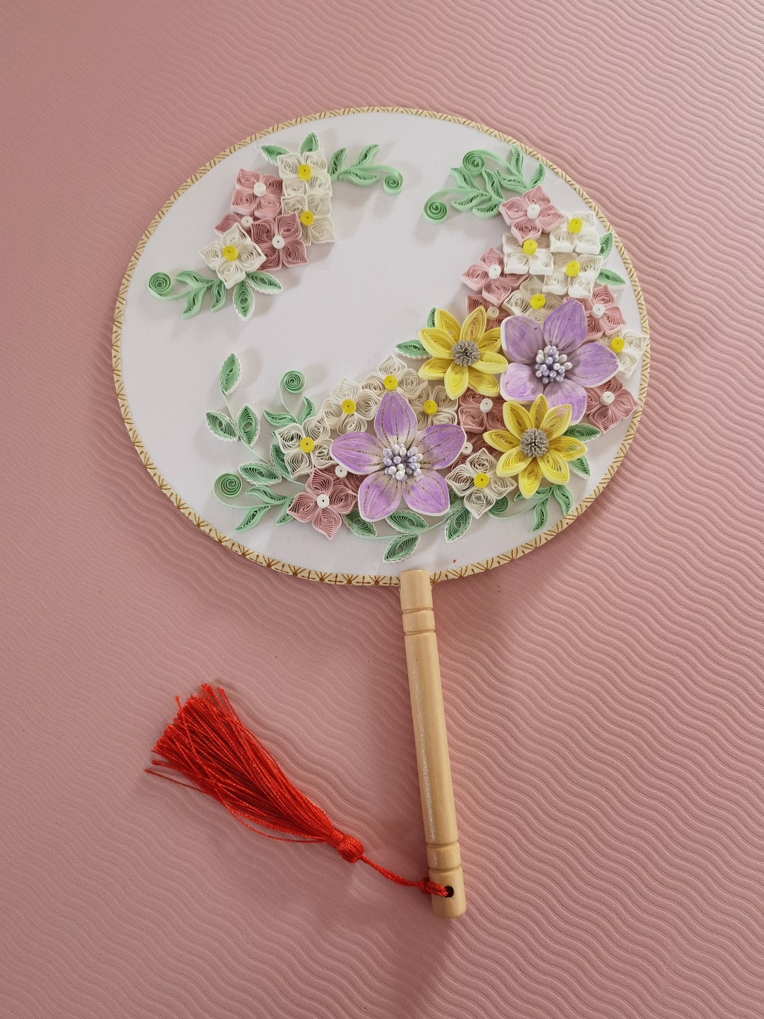 Quilling Paper Fan Decorations, Flowers Paper Quilled Fan, Ornament ...
