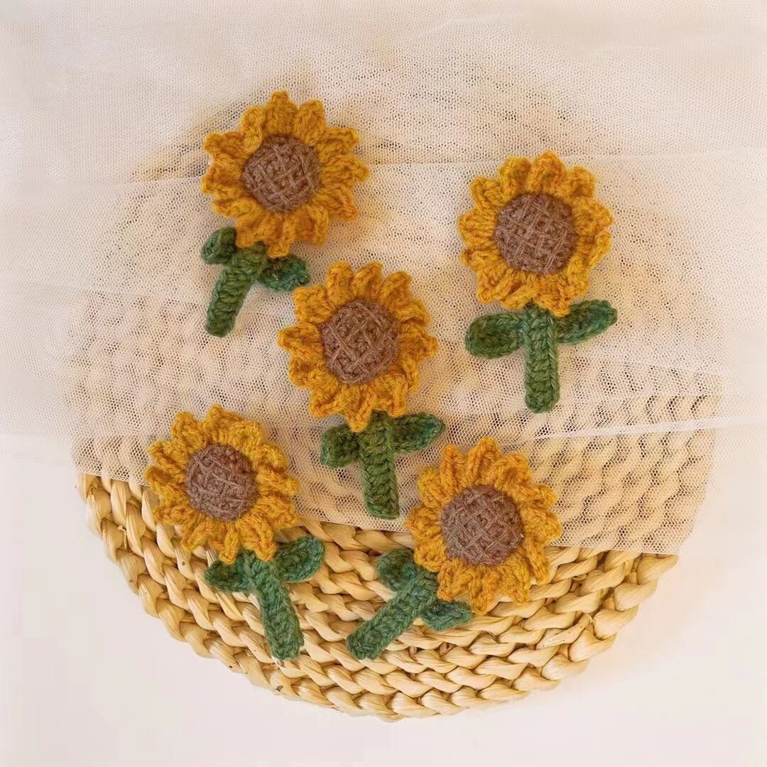 Sunflower Brooch,crochet Floral Pin,sunflower,crochet Brooches,crochet ...