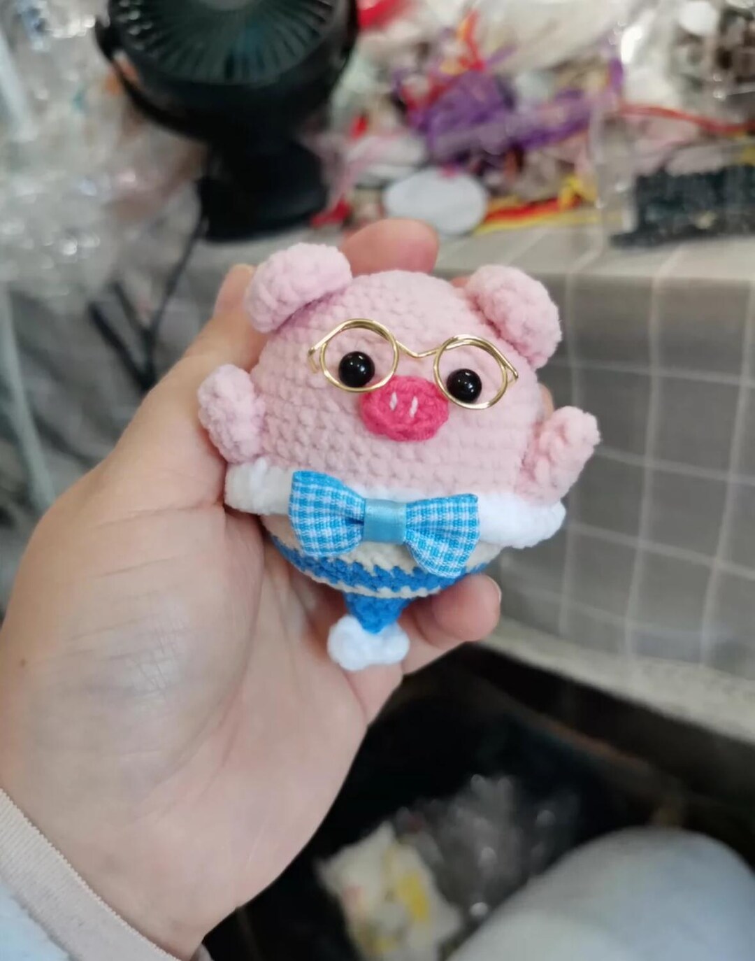 Crochet Pig Keychain, Crochet Pink Pig, Animal Keychain, Crochet ...