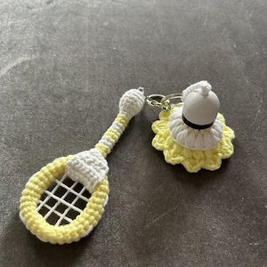 Crochet Badminton Keychain,crochet Shuttlecock Keychain, Badminton ...